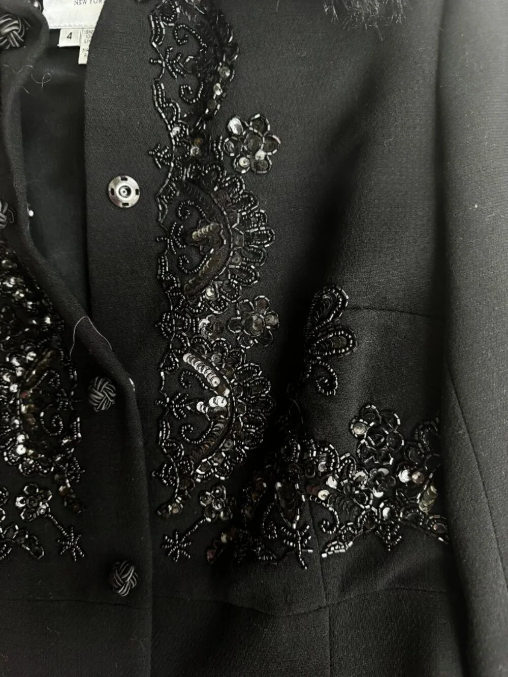 Tracy Reese | Jackets & Coats | Tracy Reese Black Beaded Wool Penny ...